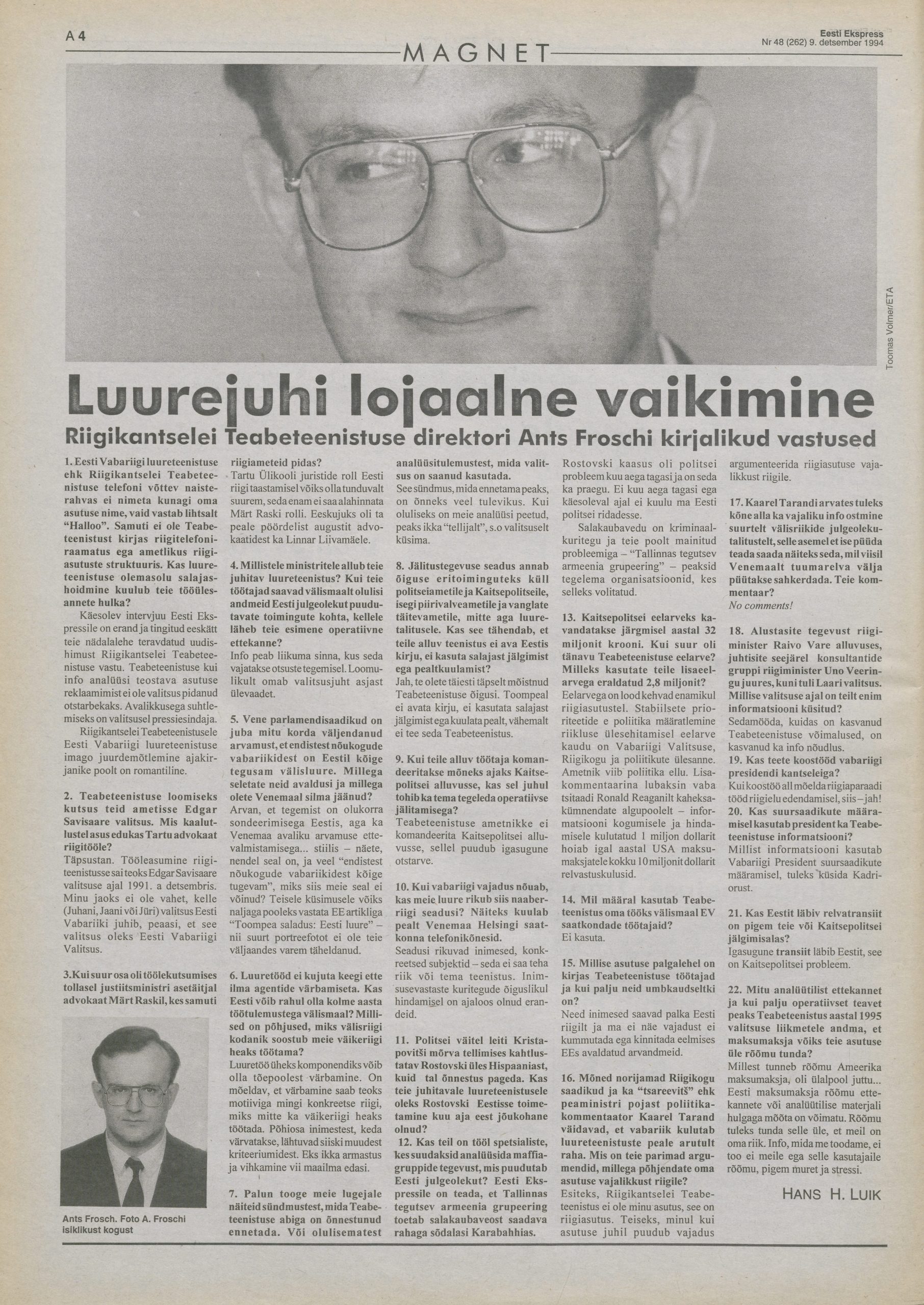 Kuidas välisluuret loodi – Välisluureamet